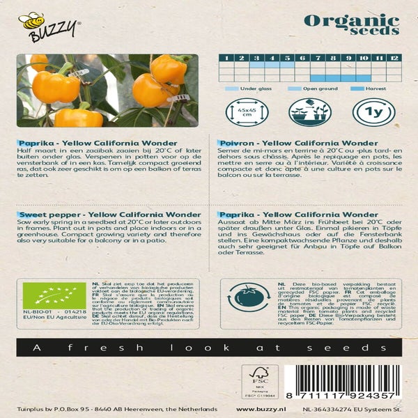 Paprika Yellow California Wonder (BIO)