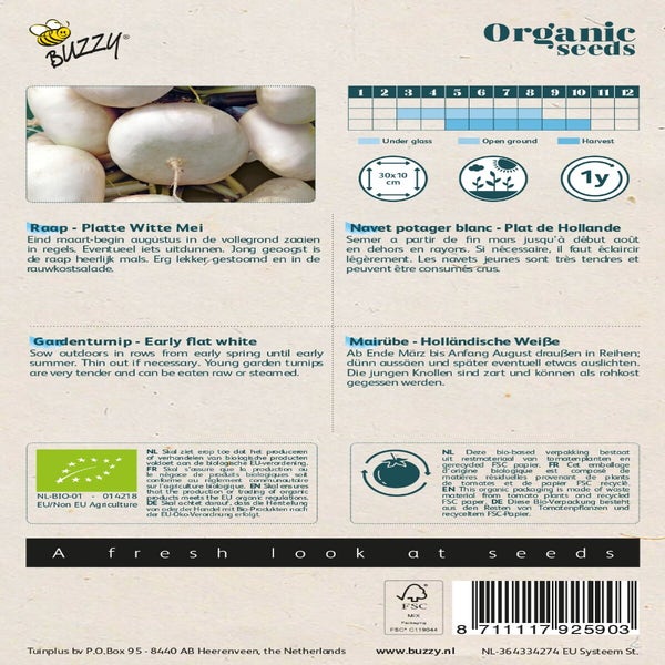 Raap Platte Witte Mei (BIO)